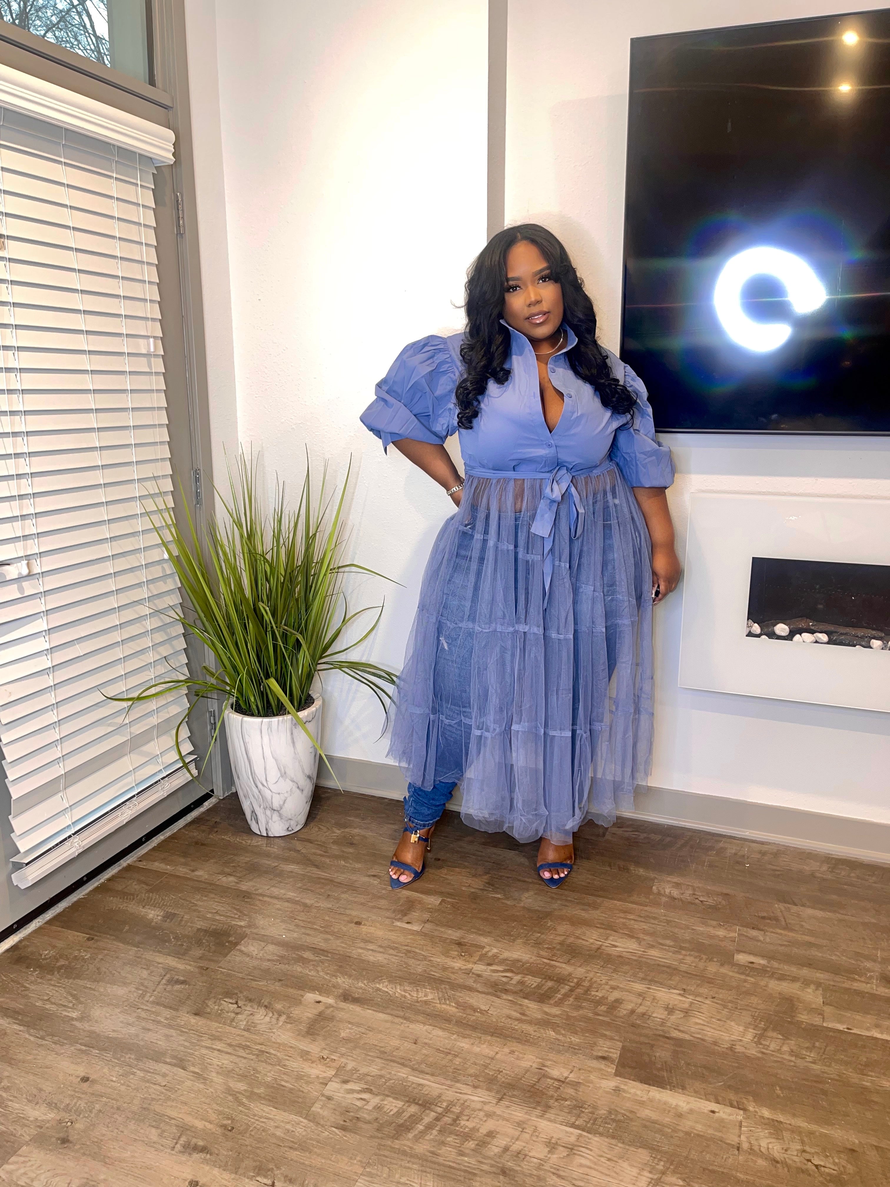 Tiffany blue top/dress – Allenmichaelvirginhair & Lecurveculture